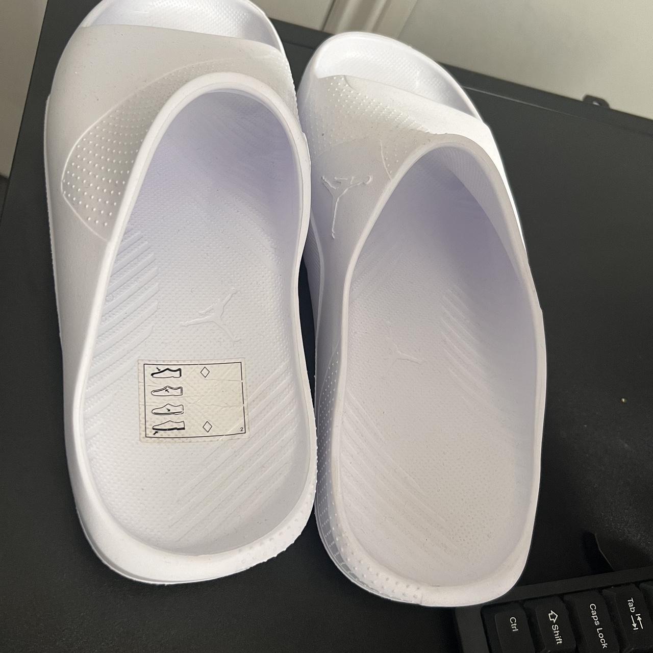 Jordan Sliders White⚪️ Worn a few times as I own a... - Depop