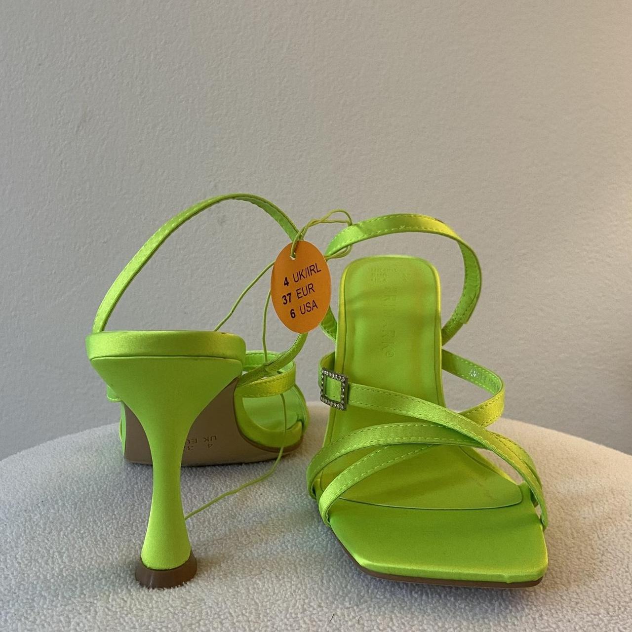 New with tags lime green strappy Primark kitten... - Depop