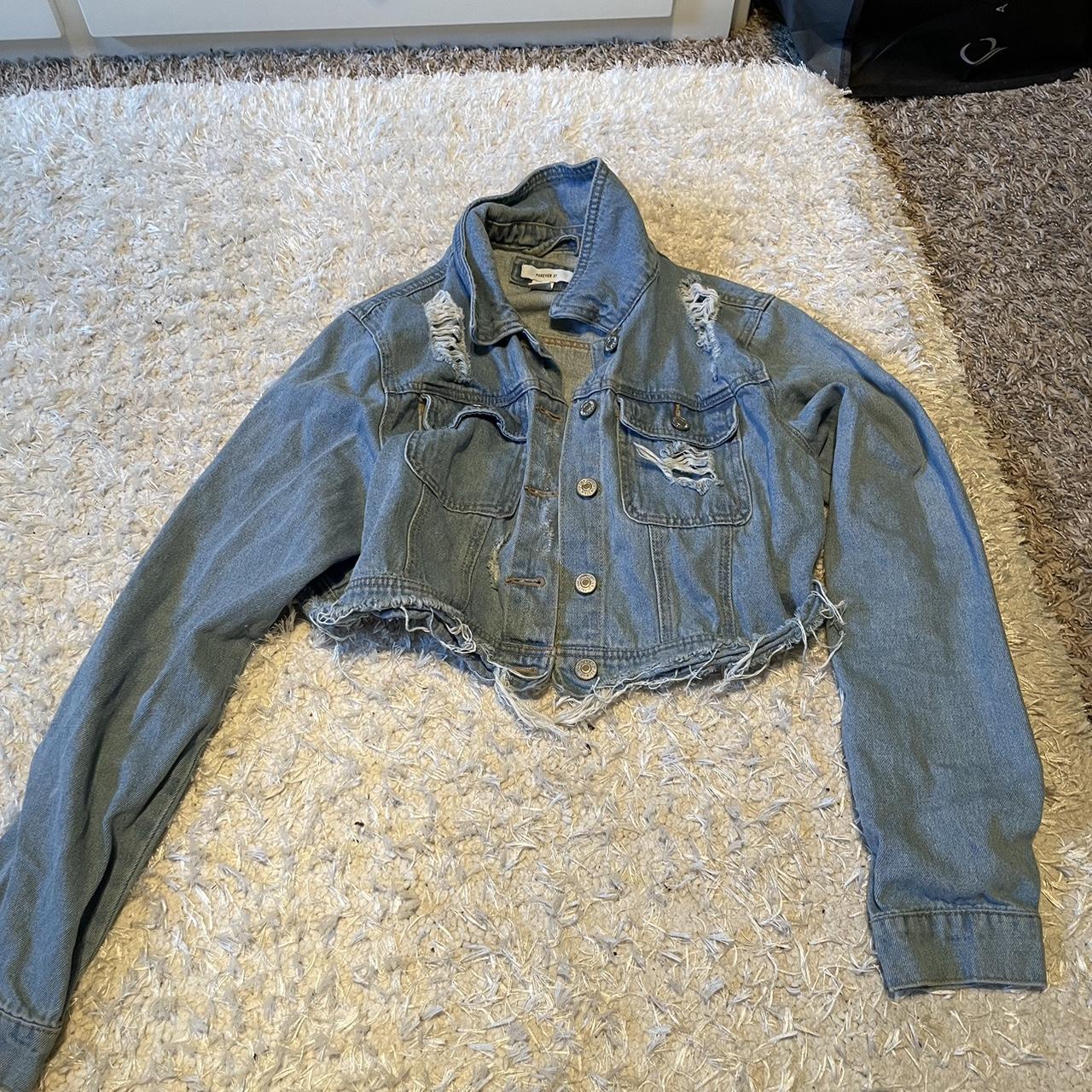 Ripped, cropped, jean jacket #ripped #cropped - Depop