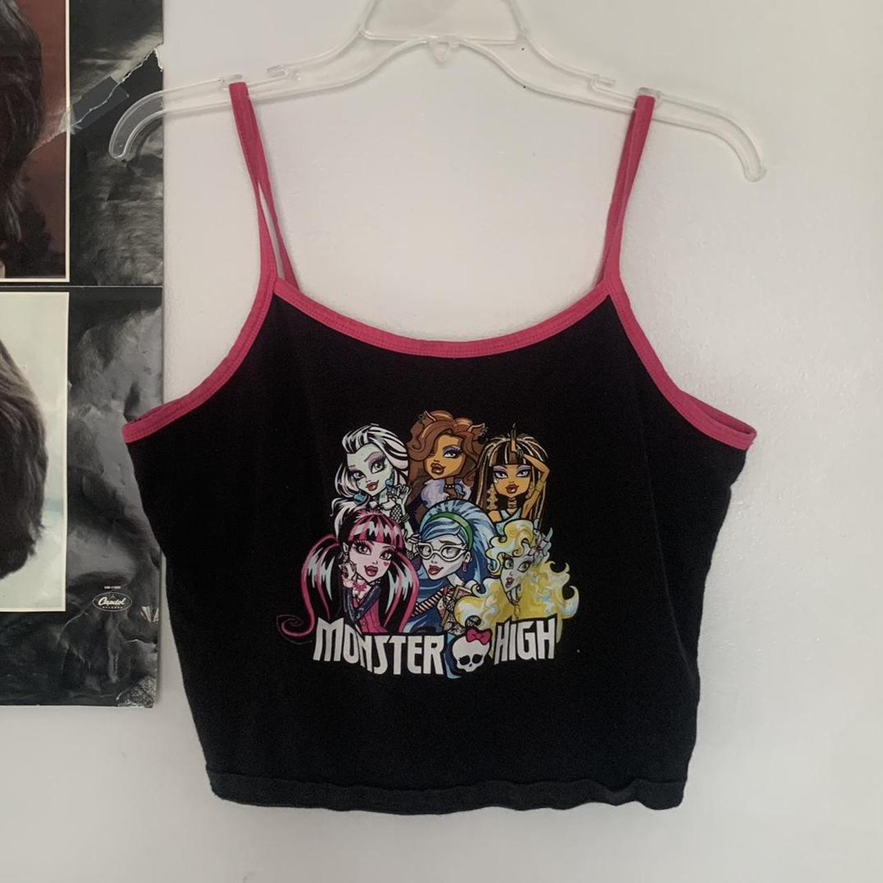 Hot topic Monster high graphic tank top with pink... - Depop