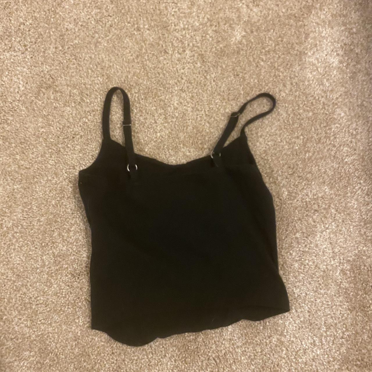 hollister black ruched bust corset crop top- has... - Depop