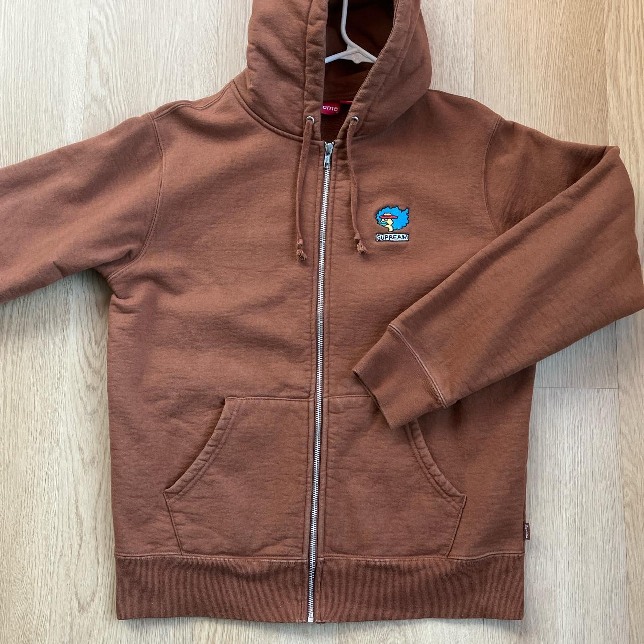 supreme gonz zip up hoodie, no stains or flaws... - Depop