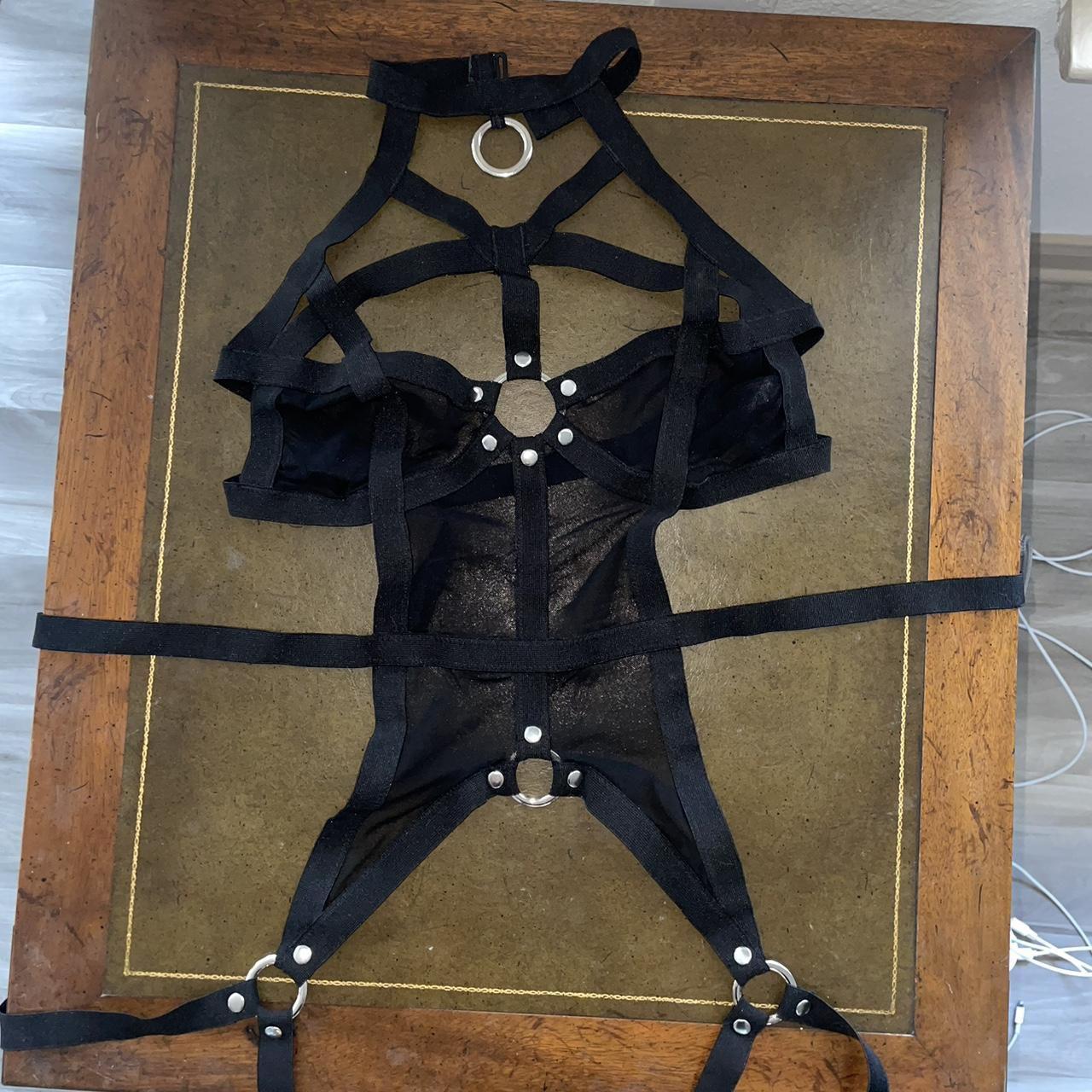 Black mesh body harness! Cute for Halloween 🎃 Size S - Depop