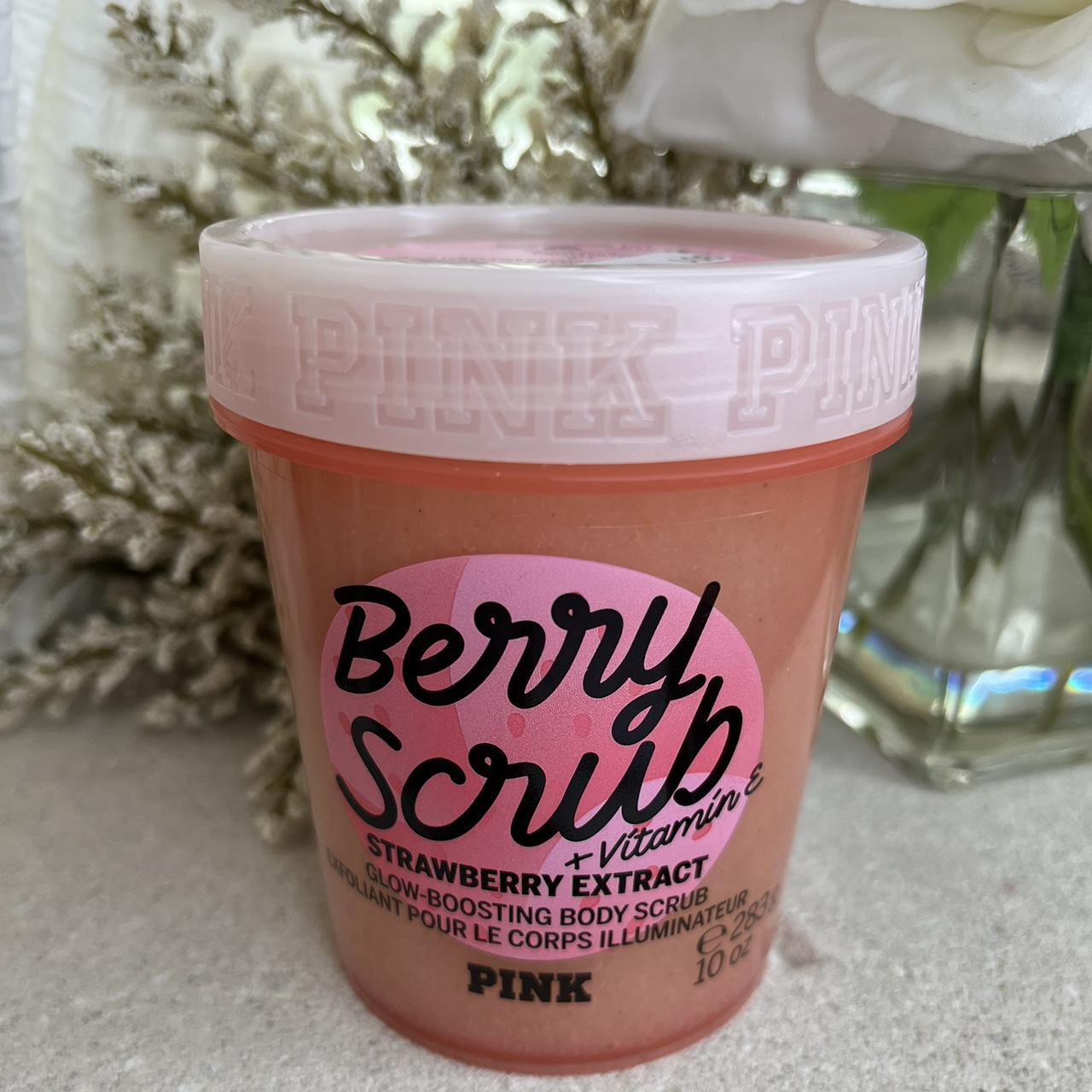 PINK - Glow Boosting Body Scrub - Strawberry •... - Depop