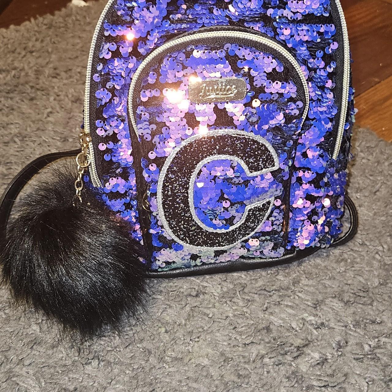 Mini sequence backpack with initial C - Depop