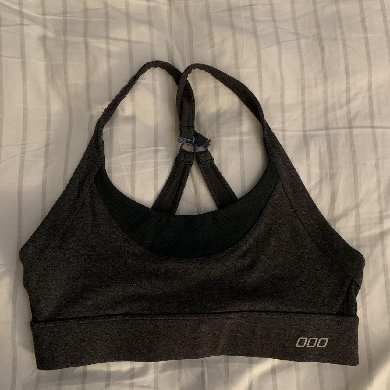 Lorna Jane Grey Sports Bra Pads removed Clasp back - Depop