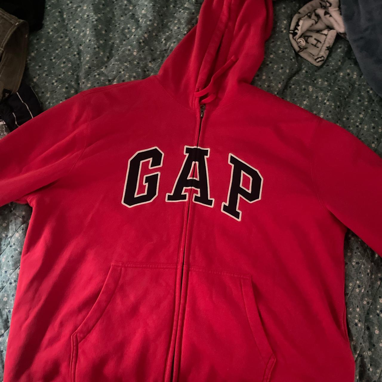 Red gap hoodie good condition Not faded Size : XL - Depop
