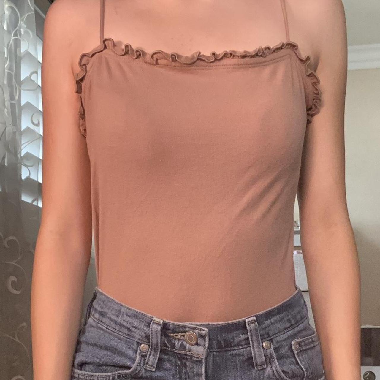 Abercrombie & Fitch light brown bodysuit... - Depop