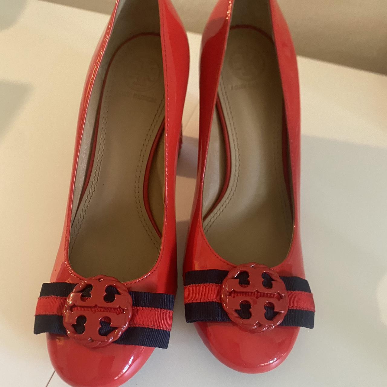 Red Tory Burch Heels! Size 5 1/2 Never worn, no... - Depop