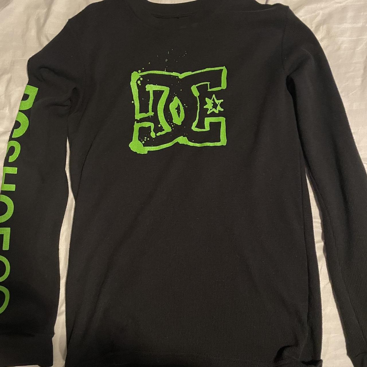 black and green dc long sleeve - Depop