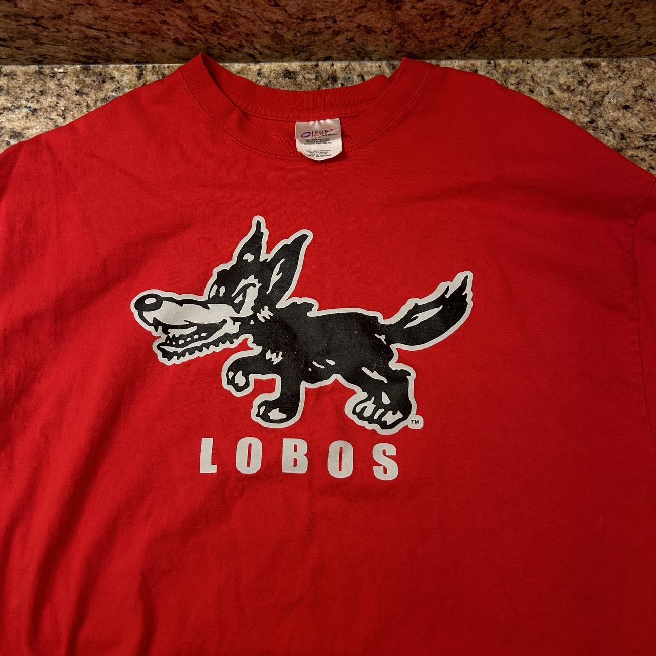 red new mexico lobos throwback logo 2XL worn once... - Depop