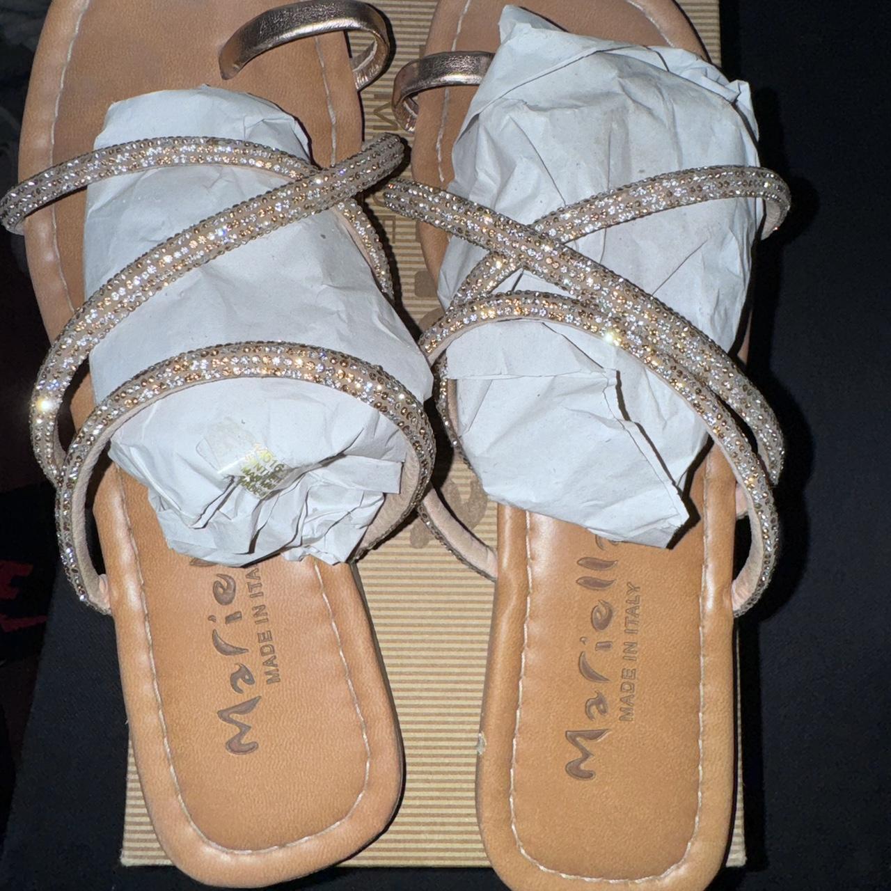 Rose gold Mariella sandals! Size 6.5W Used twice... | Depop