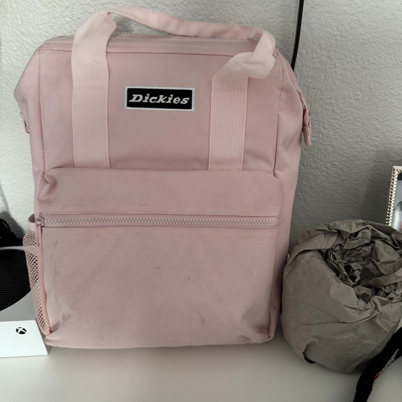 Pink Dickies backpack with adjustable straps,... - Depop