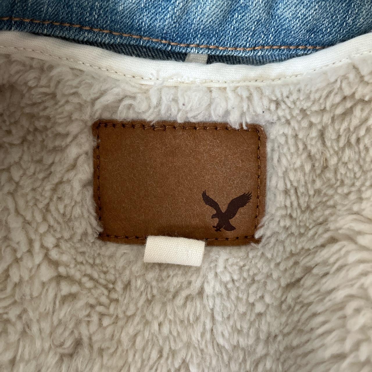 American Eagle denim jacket with Sherpa lining Size... - Depop