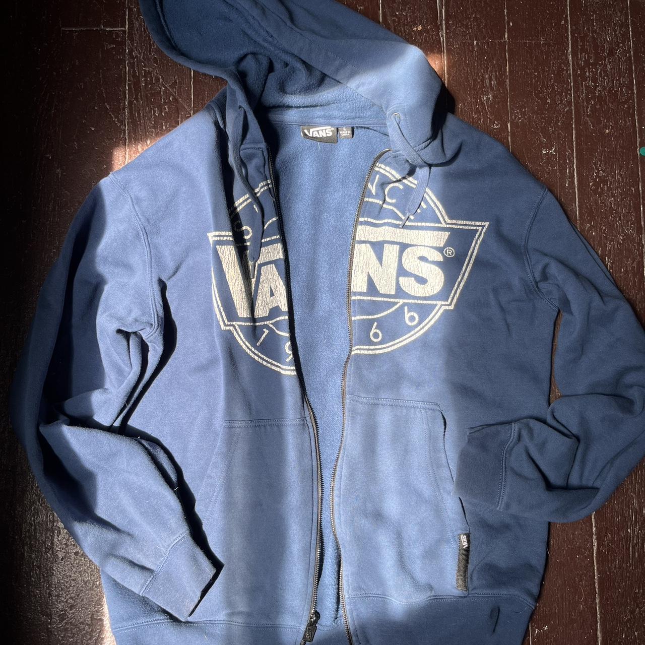 vans blue zip up size L free shipping - Depop