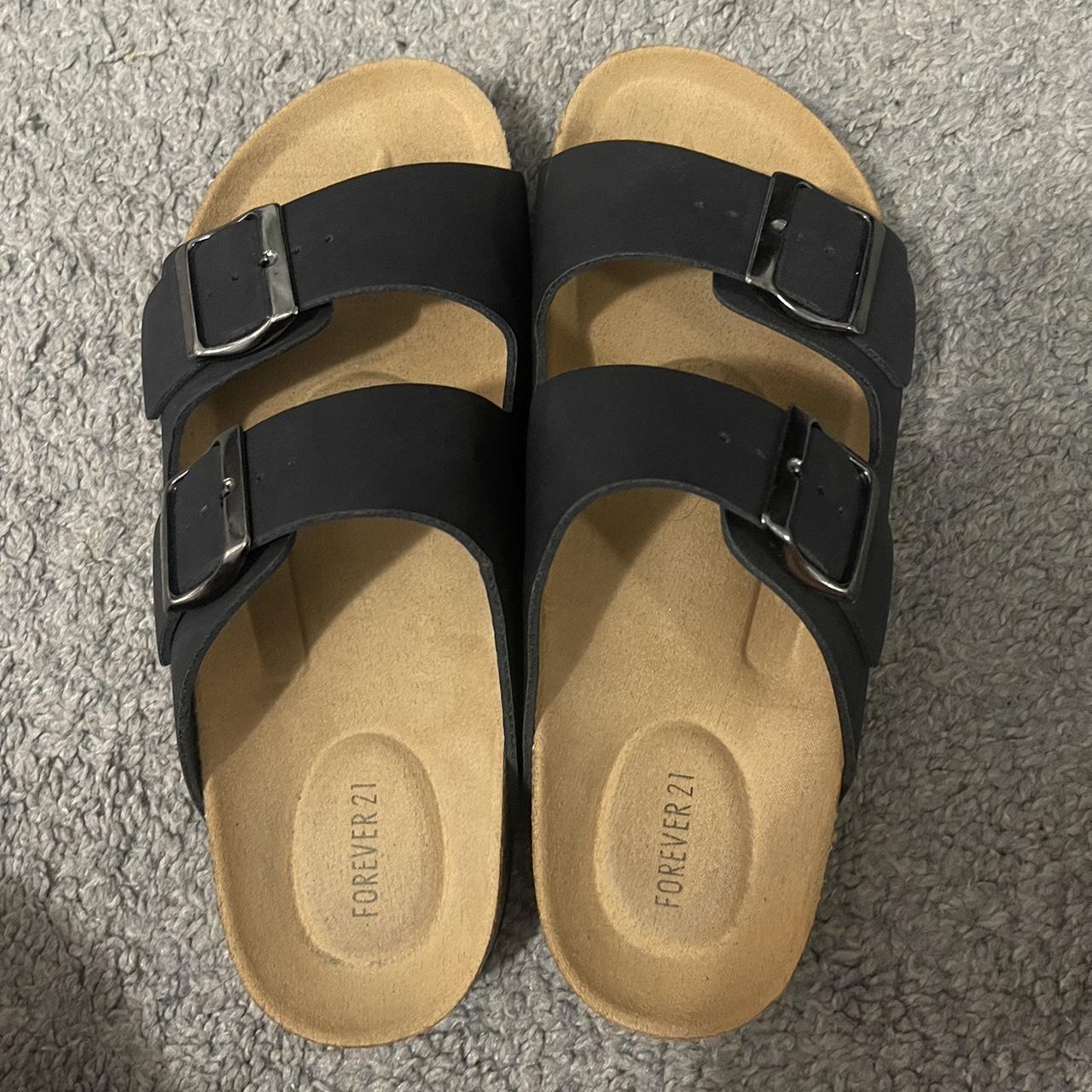FOREVER 21 DOUBLE STRAP SANDALS. WORN ONE TIME. SIZE... - Depop