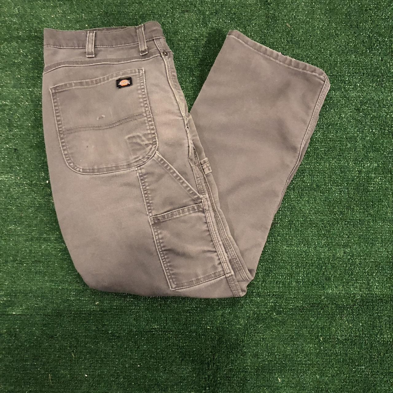 Grey dickies work wear pants Good fade A few small... - Depop