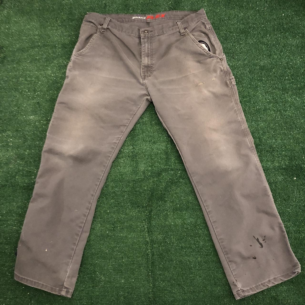 Grey dickies work wear pants Good fade A few small... - Depop