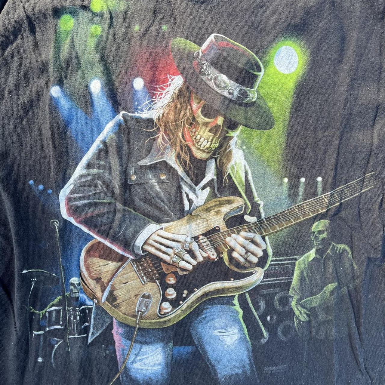 Super cool Liquid Blue Skeleton Rock Band grunge /... - Depop