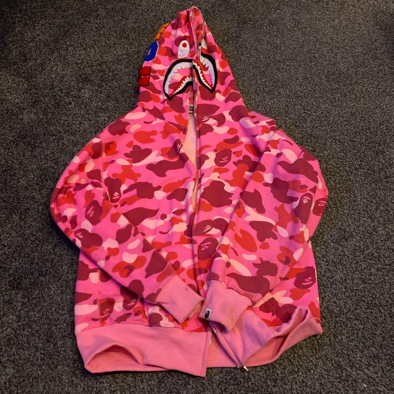 bape hoodie original pink size 2XL - Depop