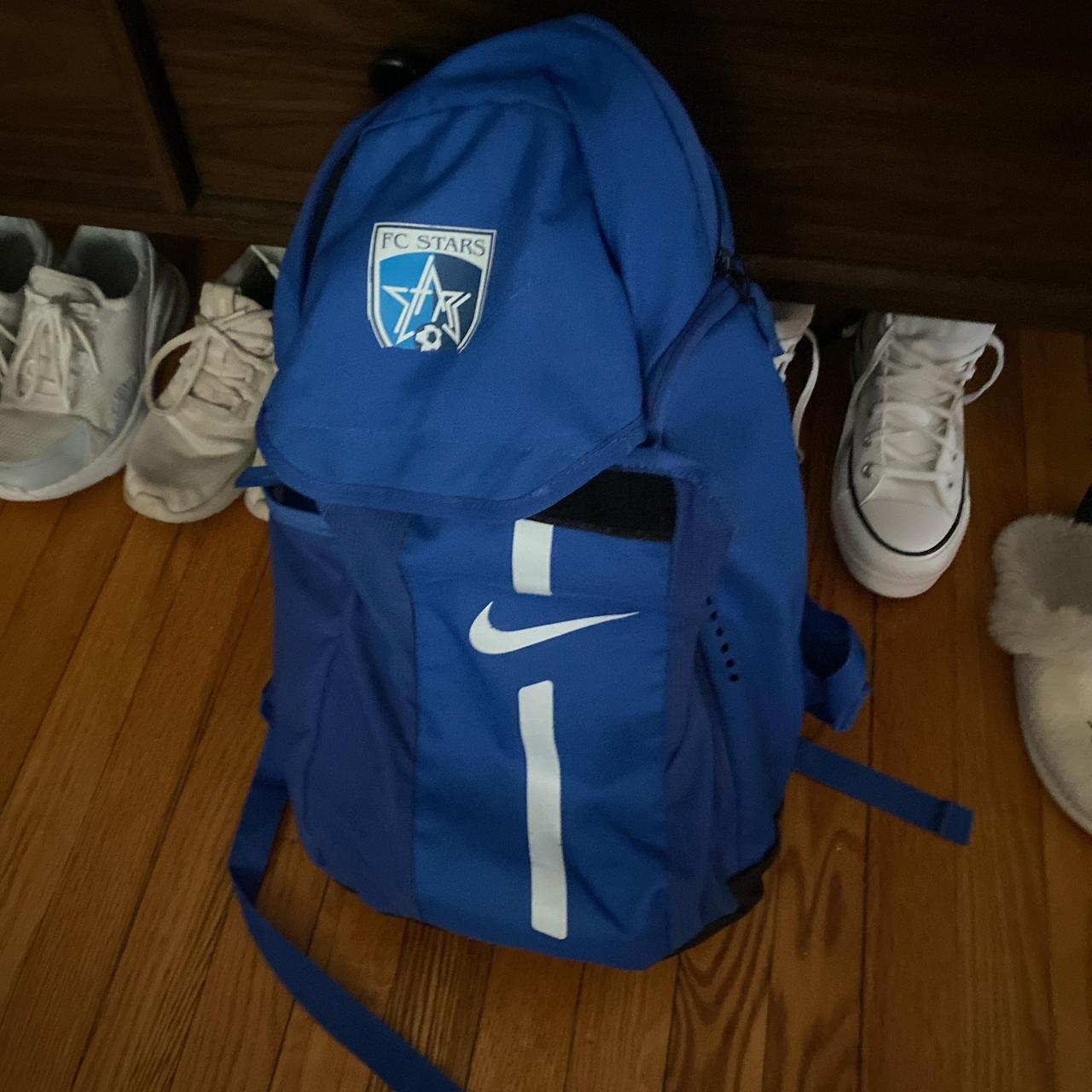 blue sports backpack nike fc stars logo but you can... - Depop