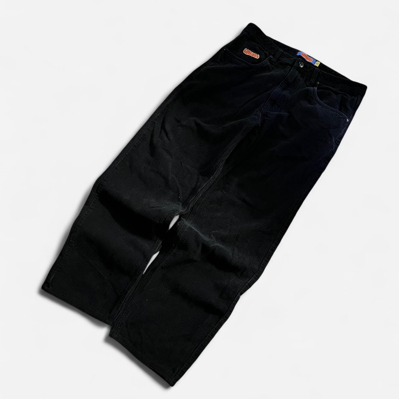 Black corduroy skater empyre pants with a relaxed... | Depop