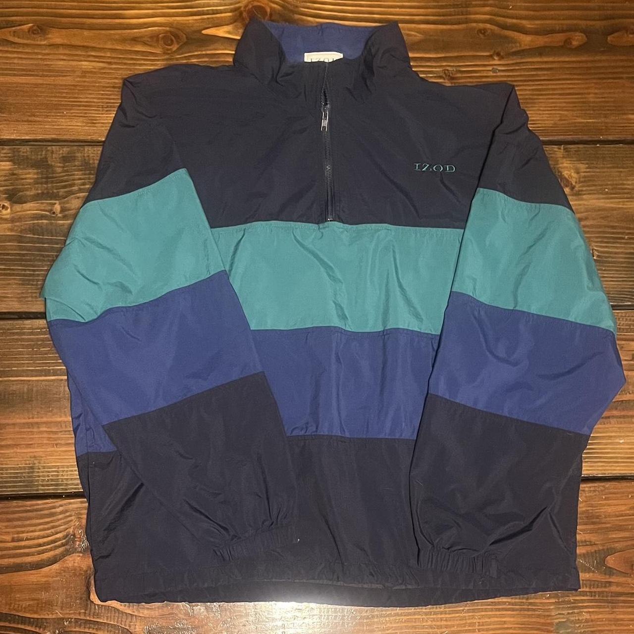 Izod Colorblock Windbreaker Pullover Vintage 1990s - Depop