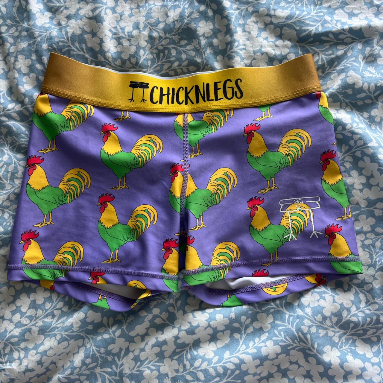Chicken Legs spandex shorts with roosters on them. - Depop