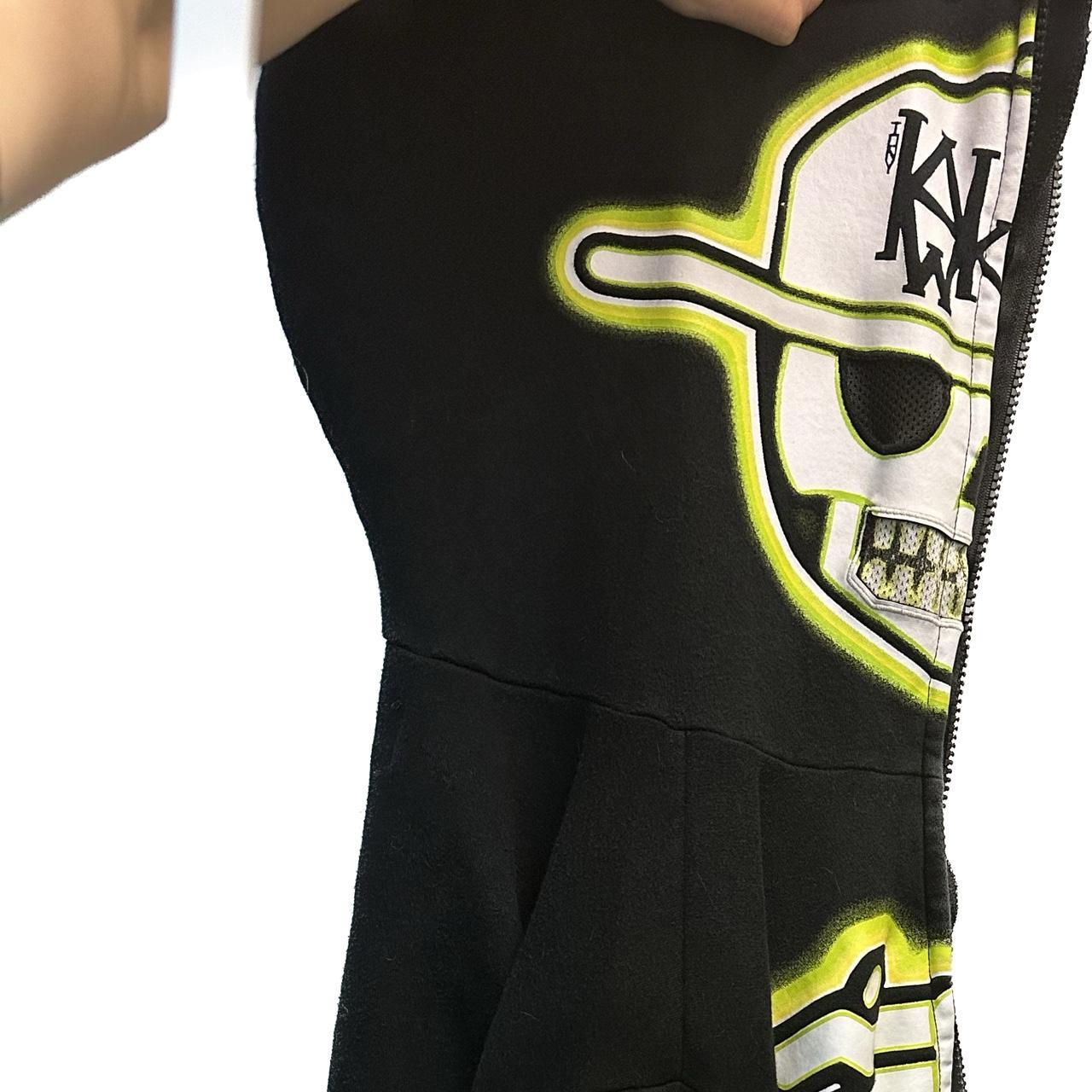 Full Tony Hawk Zip Skull Hoodie Neon green Skeleton... - Depop
