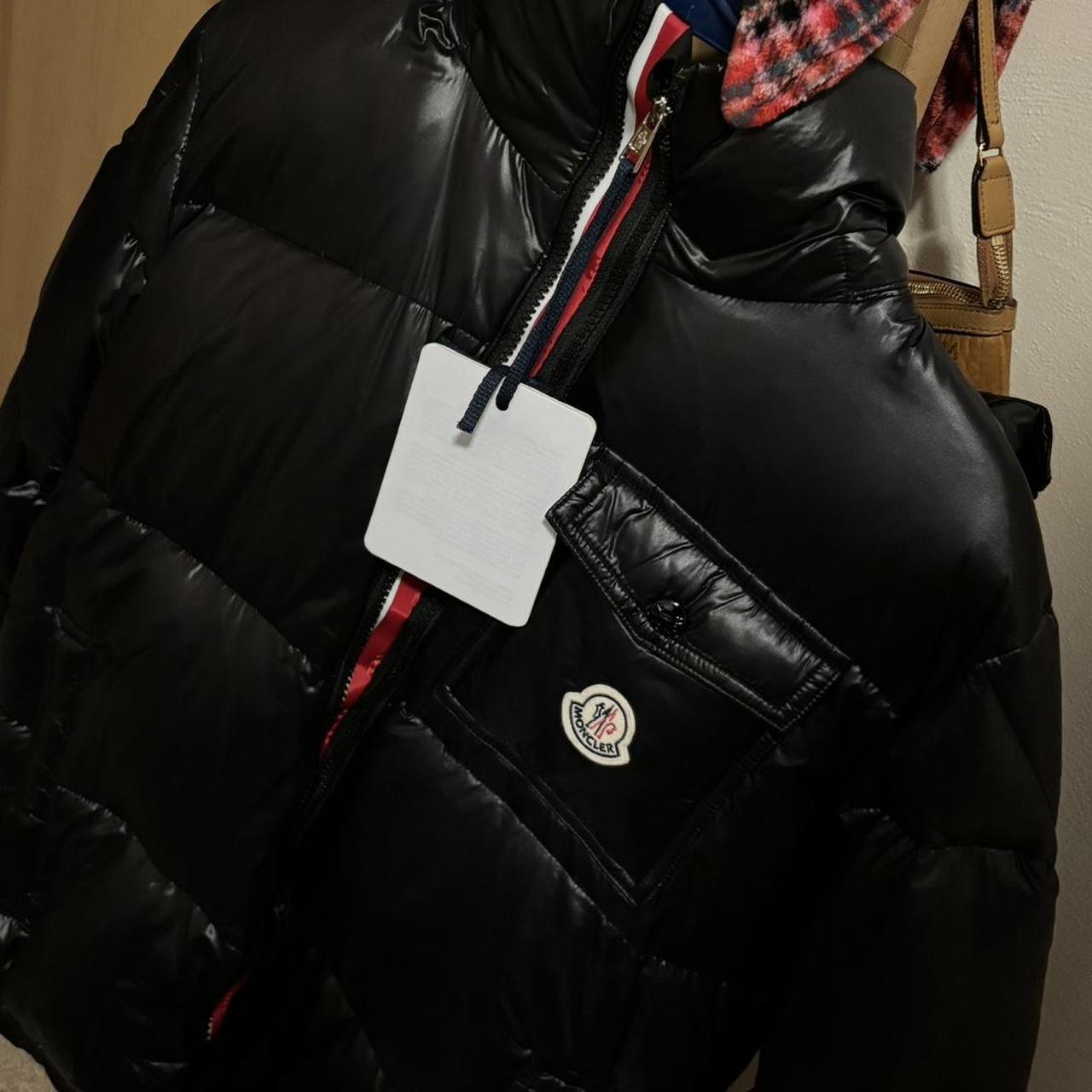 Mens moncler classic black coat - Depop