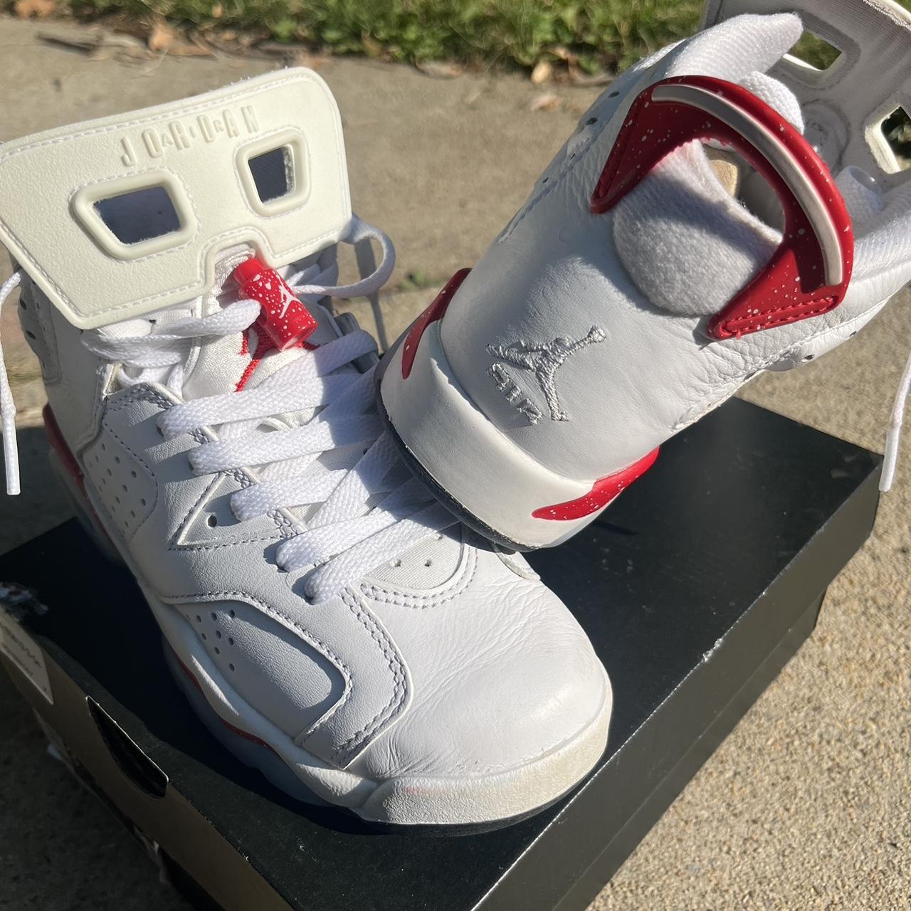 Oreo red jordan 6s 4 youth barely worn og price:... - Depop