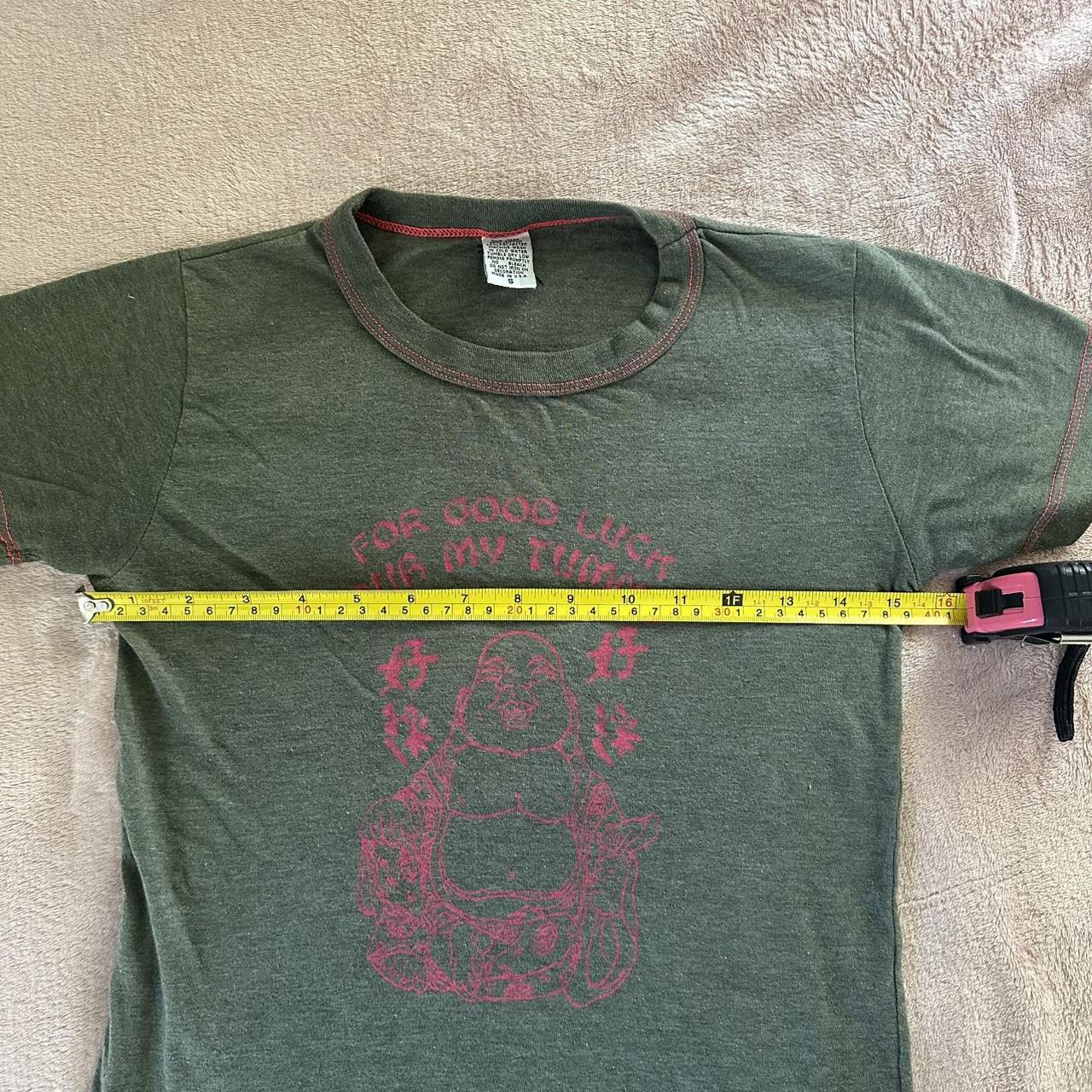 Rare vintage “for good luck rub my tummy” buddha tee... | Depop