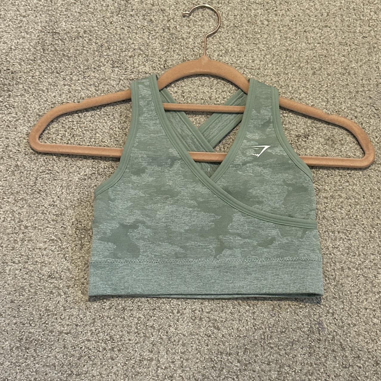 Green gym shark sports bra! Super supportive and... - Depop