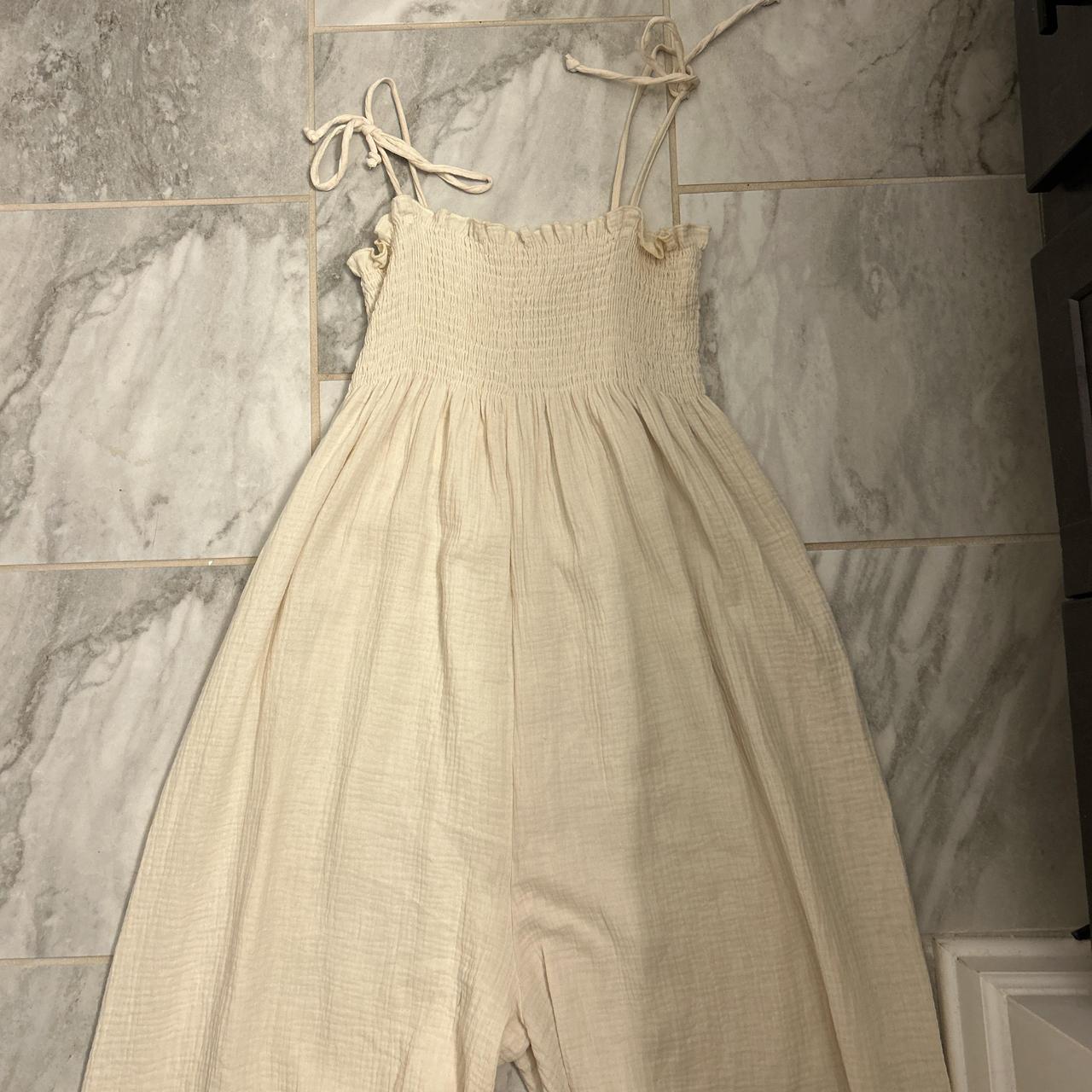 cream jumpsuit from boutique worn once! brand - MABLE | Depop