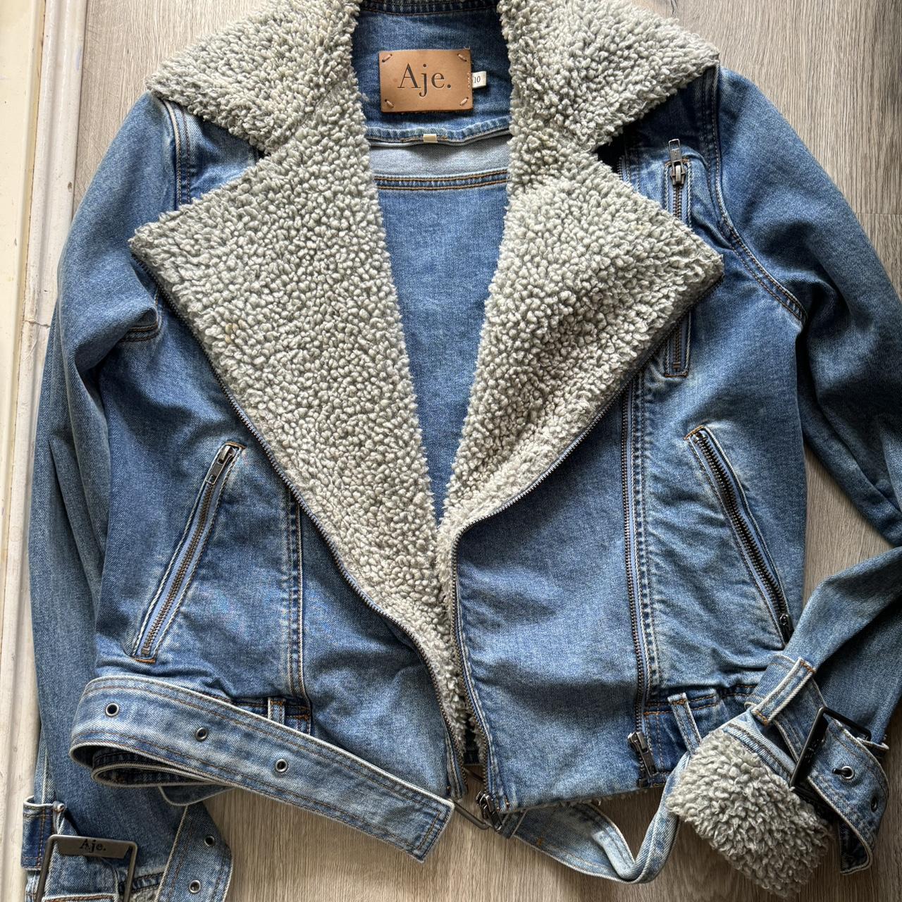 Aje denim jacket with buckle details. Embroider Aje... - Depop