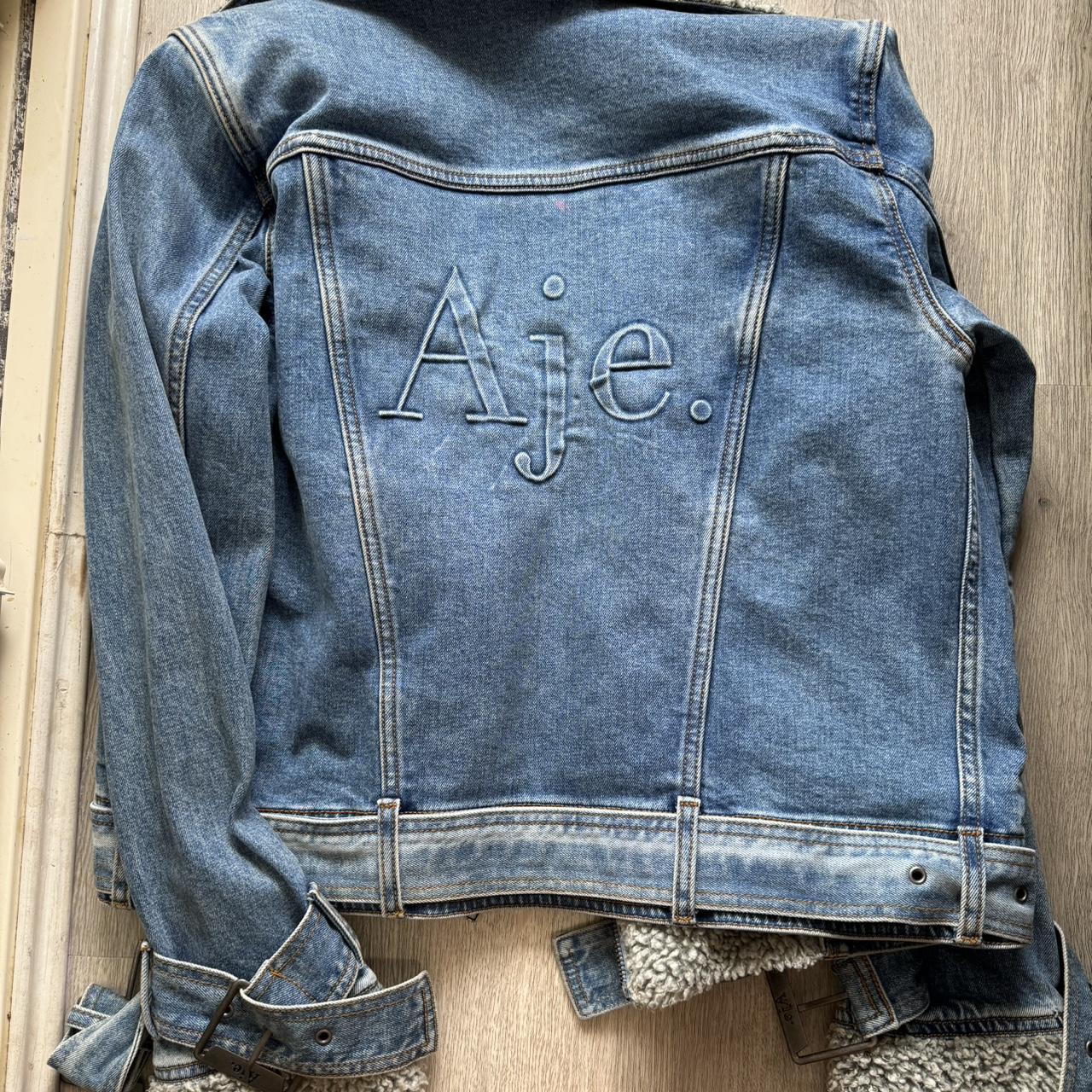 Aje denim jacket with buckle details. Embroider Aje... - Depop
