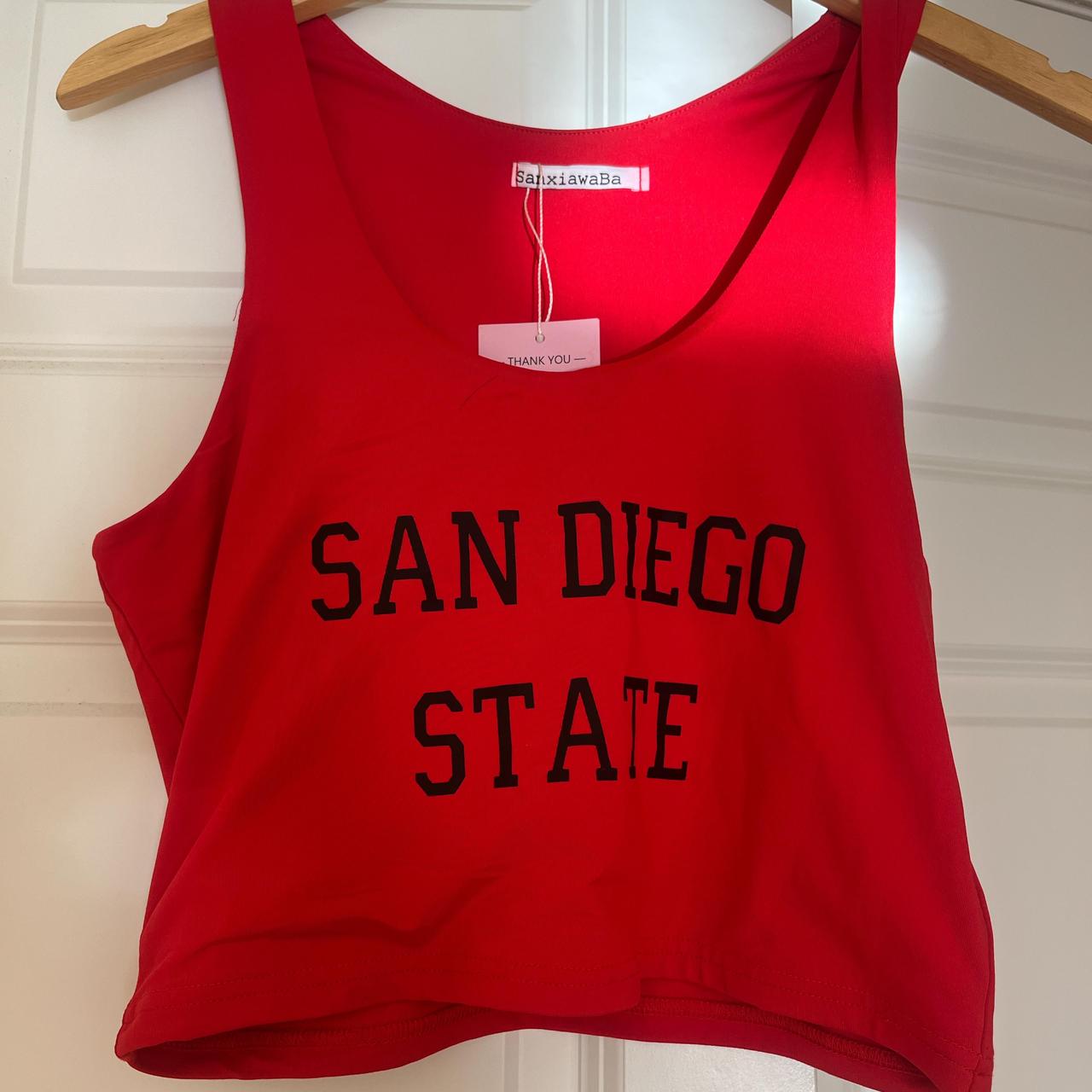 Red San Diego State University SDSU red tank top.... | Depop