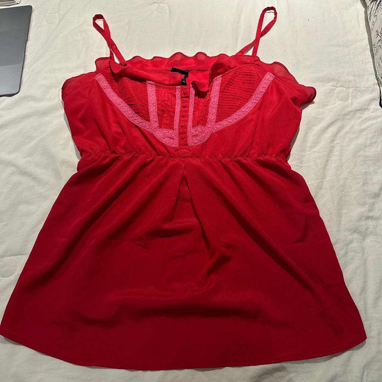 Torrid Red flowy corset tank top Super cute for... - Depop