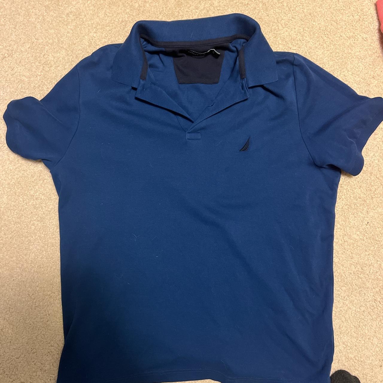 Large Dark Blue Nautica Polo Shirt - Depop