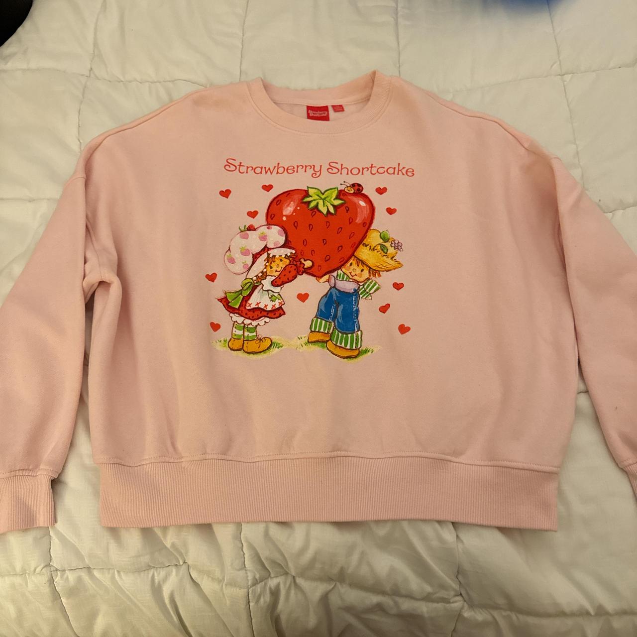 Pink strawberry shortcake sweatshirt from target - Depop