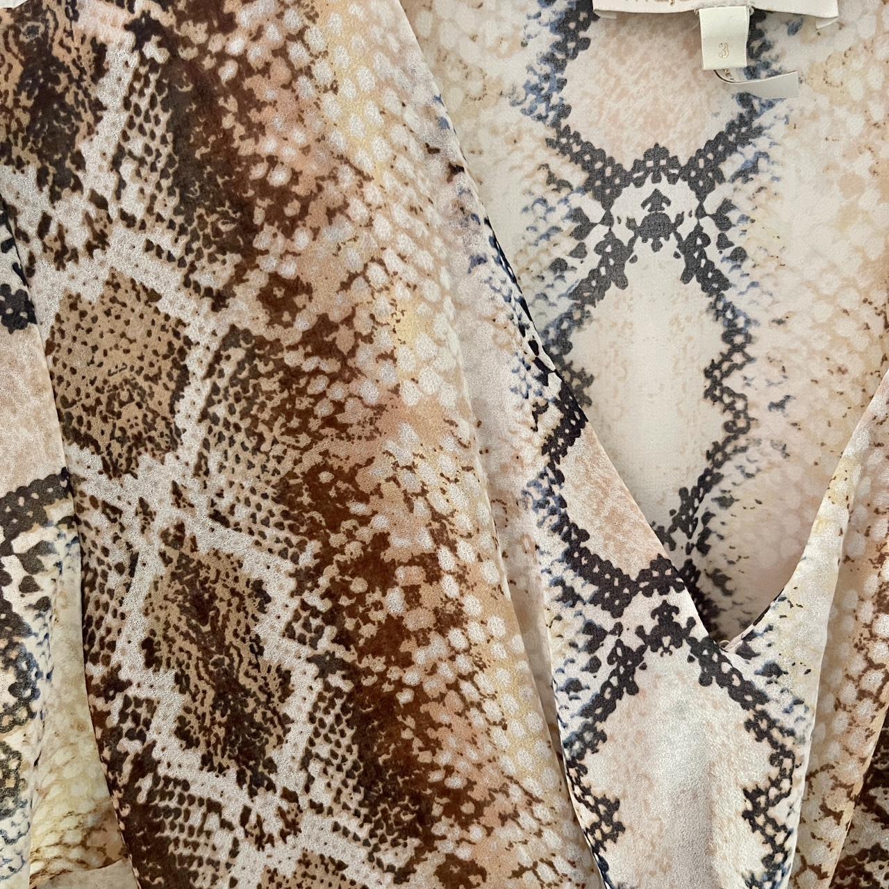 Maje Neutral Snake Skin Pattern Sheer Maxi Dress in... - Depop