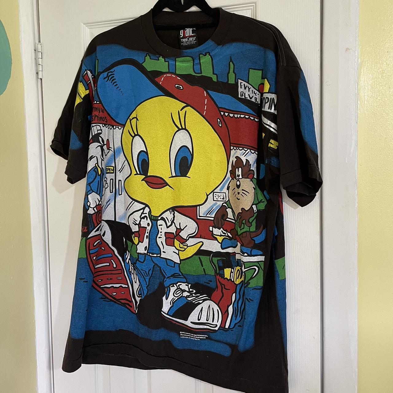 All over print graphic Tweety Pie Looney Tunes... - Depop