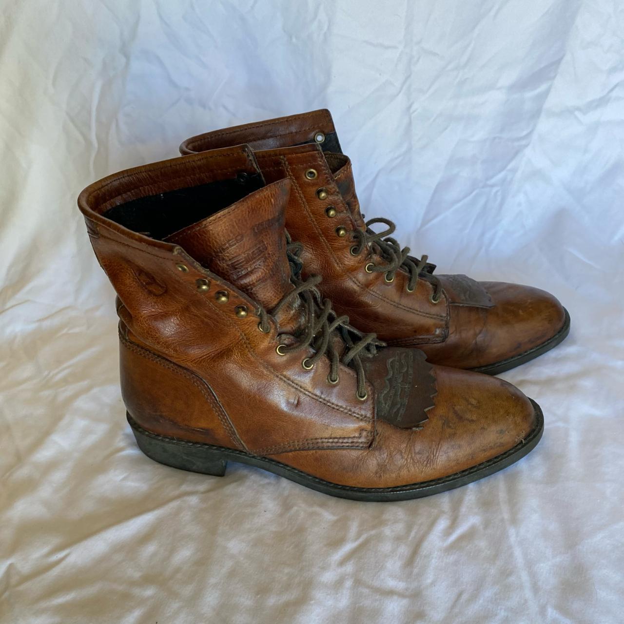 Men's Ariat brown leather ankle boots. In good... - Depop