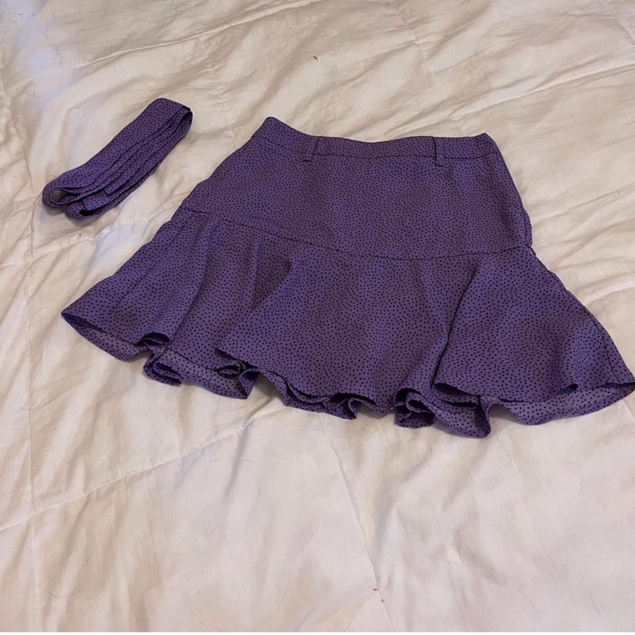 Playful purple polkadot skort. Has built in shorts,... - Depop