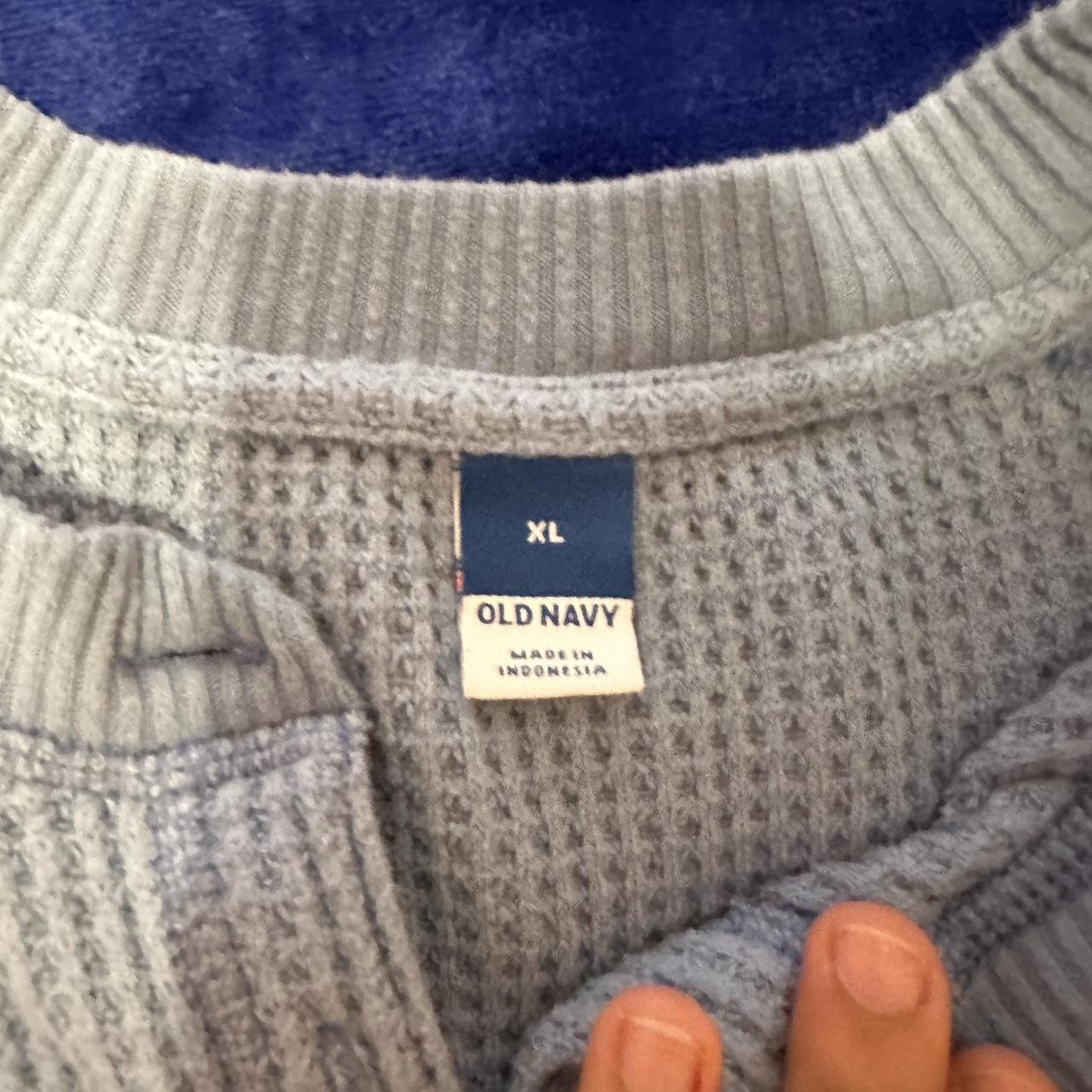 old navy blue half button up never worn size... - Depop