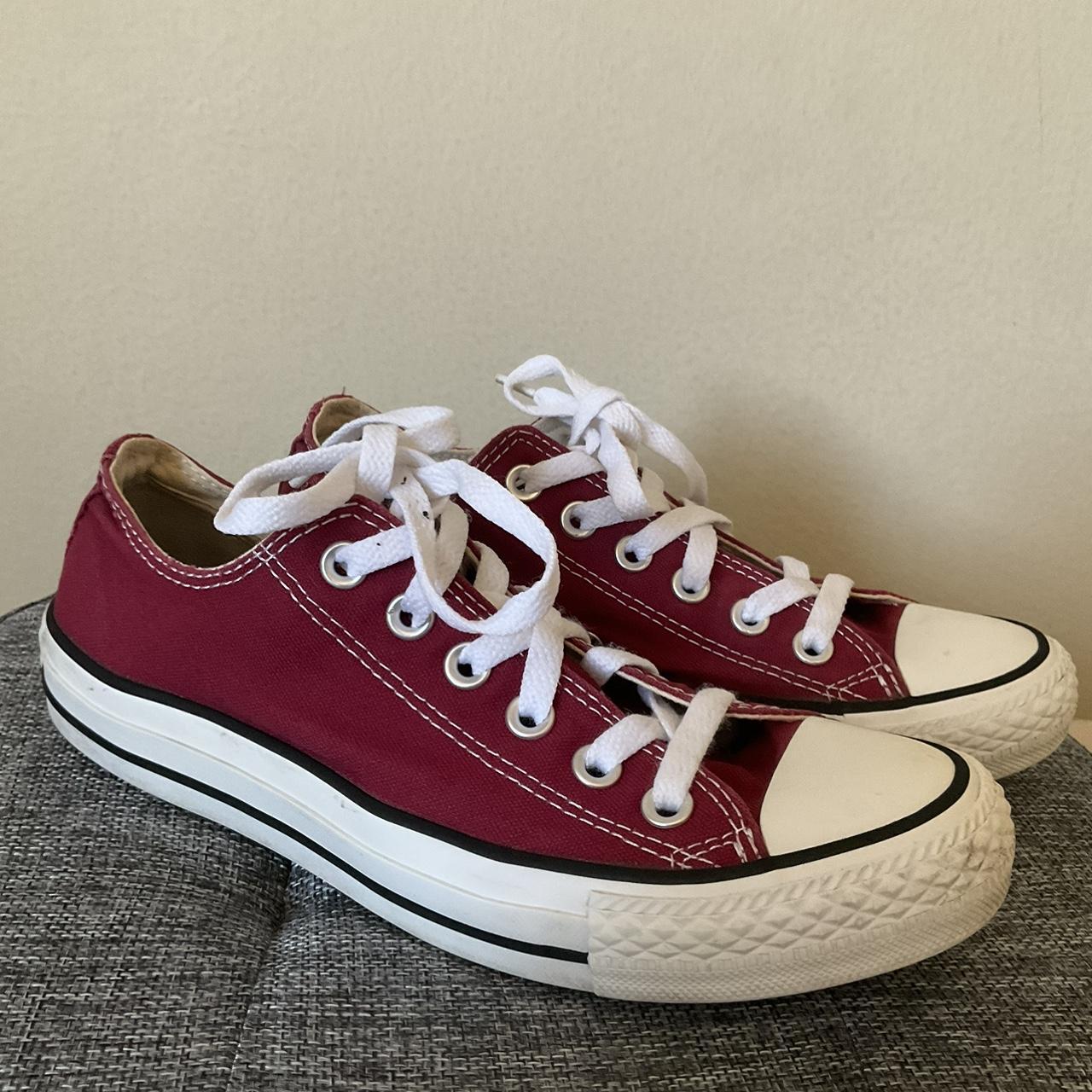 Burgundy Low Top Converse #Converse #Burgundy - Depop