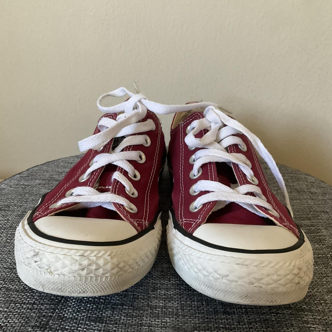 Burgundy Low Top Converse #Converse #Burgundy - Depop