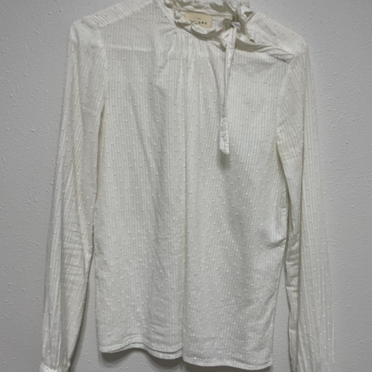 Victorian vibes Sezane blouse with dot embroidery... - Depop