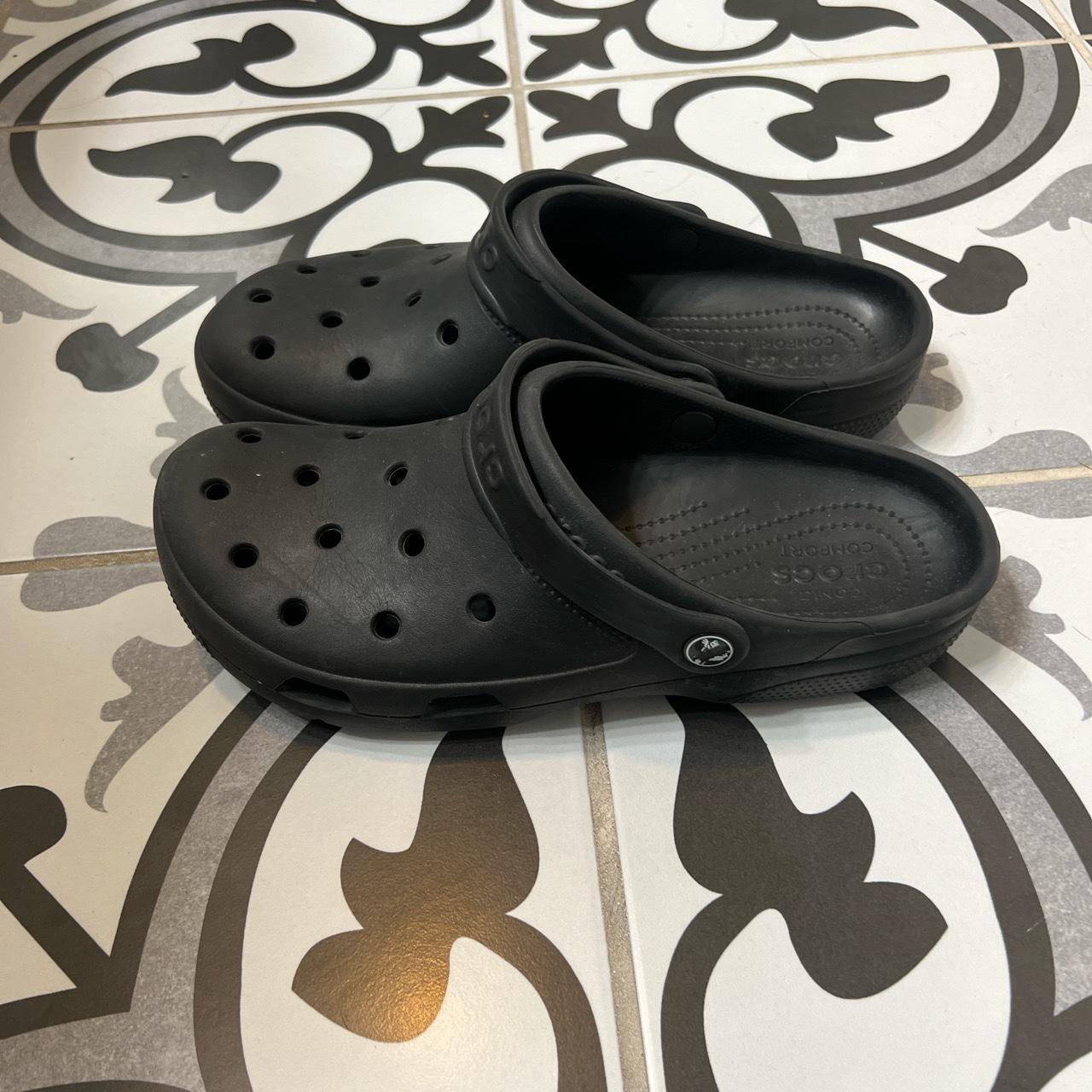 basic black crocks - Depop
