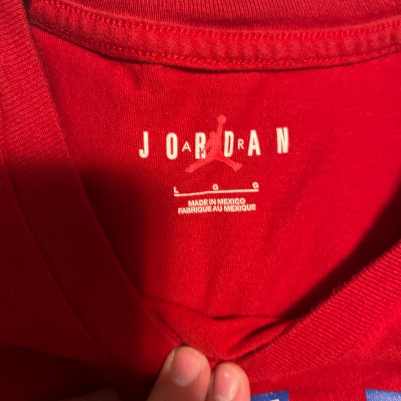 Red jordan T shirt - Depop